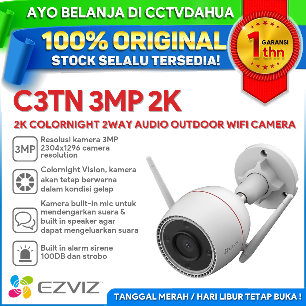 Jual EZVIZ OUTPRO C3TN 3MP 2K IP CAMERA WIFI COLOR NIGHT VISION 2 WAY AUDIO | Shopee Indonesia