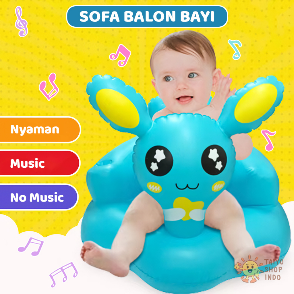 Jual TAIYO Sofa Balon Bayi Karakter Kursi Duduk Baby Musik Pompa Angin ...