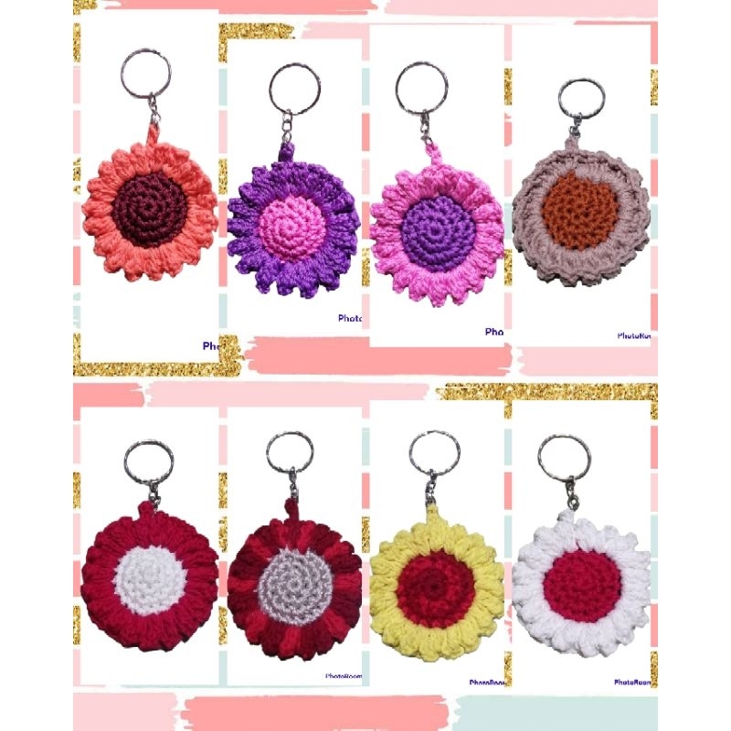 Jual gantungan kunci rajut ganci imut lucu bentuk bunga matahari ...