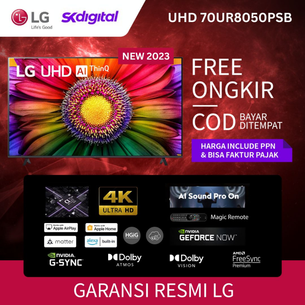 Jual LG 70UR8050 4K Smart UHD AI ThinQ® TV 70 Inch 70UR8050PSB | Shopee ...
