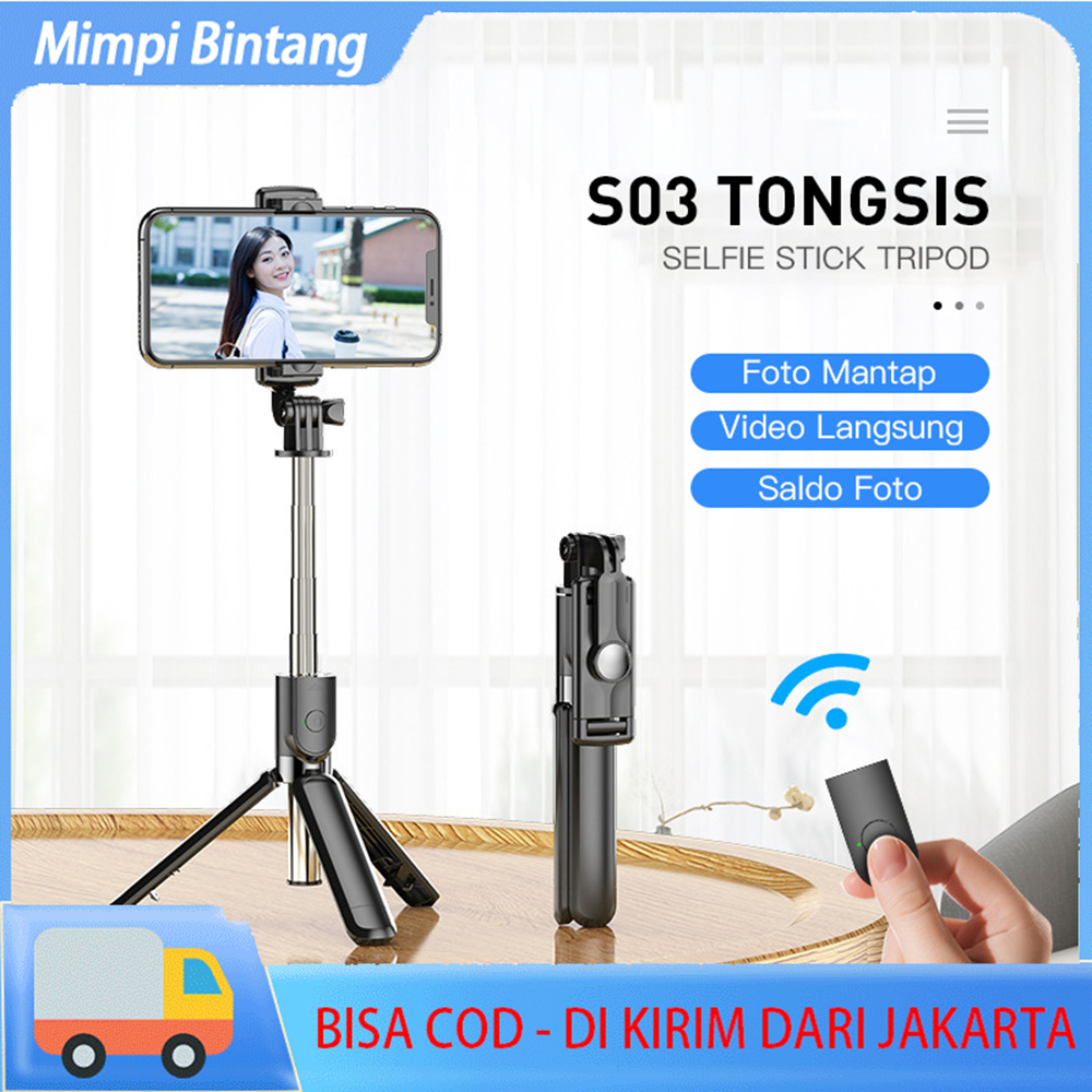 Jual Tongsis Bluetooth 4-IN-1 hp Tongsis Tripod Multifungsi Bluetooth ...