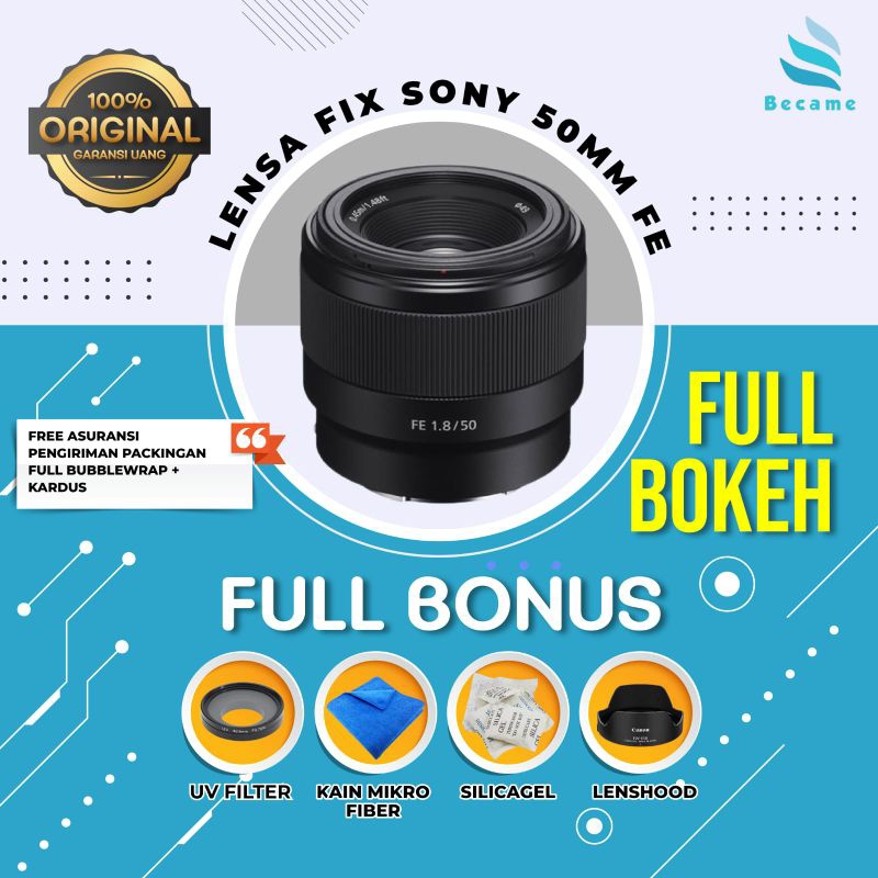 Jual LENSA FIX SONY FE 50MM F1.8 MULUS LIKENEW FOR MIRROLES SONY | Shopee Indonesia