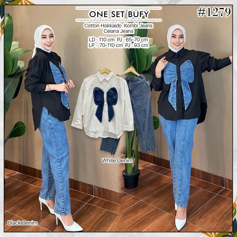 Jual OOTD one set buffy / Setelan Pita Jeans Wanita | Shopee Indonesia