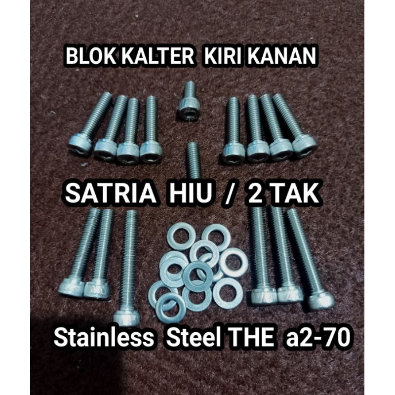 Jual Baut Blok Bak Mesin Set SUZUKI Satria Hiu Satria 2Tak Stainless L | Shopee Indonesia