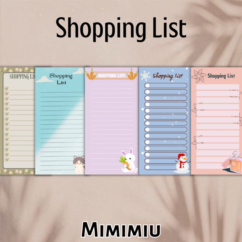 Jual [Mimimiu] shopping list kertas hvs 8x16cm catatan daftar belanja ...