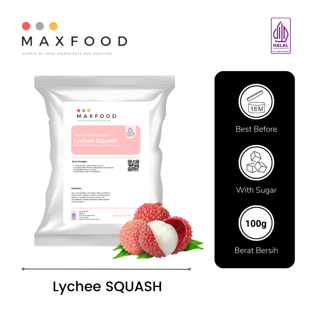 Jual Lychee Squash / Bubuk Minuman Sirup Rasa Leci 100 GR | Shopee ...