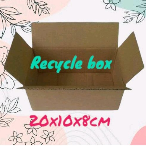 Jual Box recycle packing 20x10x8 cm luar polos dalam sablon daur ulang ...