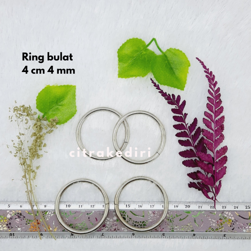 Jual ring bulat- ring gendongan ring tas besi 4 cm 4 mm warna nikel ...