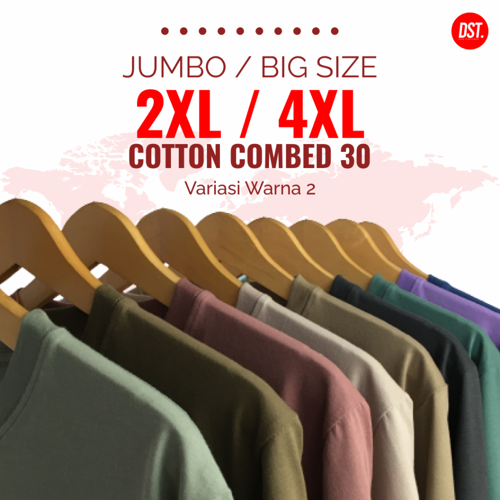 Jual Kaos polos jumbo atasan big size [varian 2] murah XXL XXXL XXXXL ...