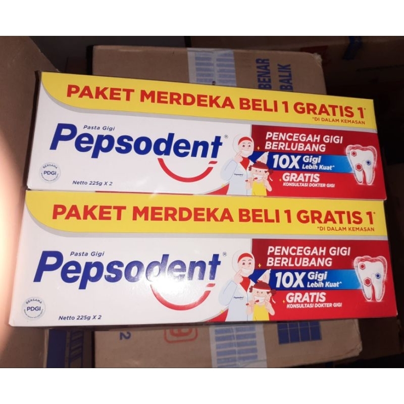 Jual pepsodent 2 x 225 g paket merdeka | Shopee Indonesia