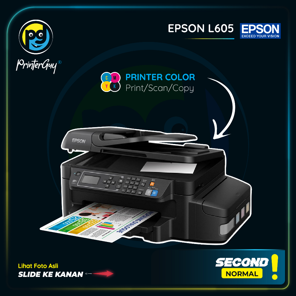 Jual Printer Warna EPSON L605 Print Scan Copy Color DUPLEX – ADF tray ...