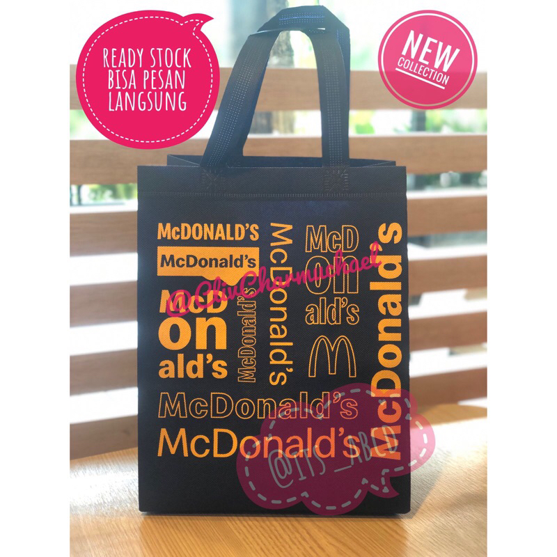 Jual Tote Bag tas belanja Mcd Mcdonalds shopping bag murah asli besar ...
