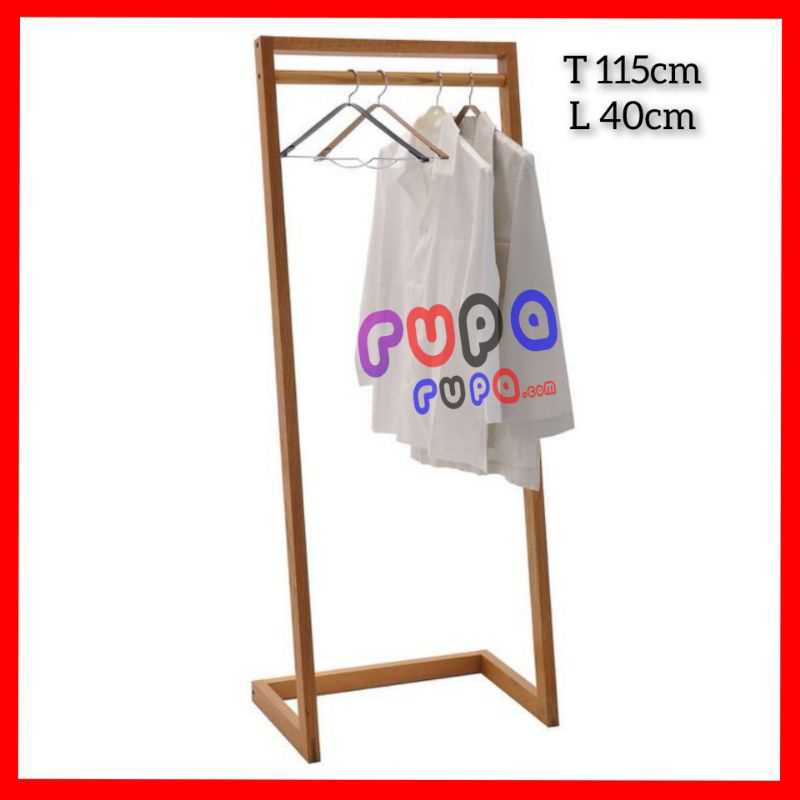 Jual Frer Standing Hanger, Gantungan Baju Berdiri Bebas Kayu | Shopee ...