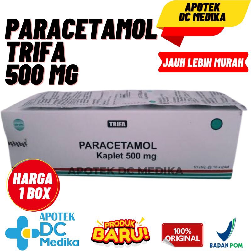 Jual PARACETAMOL 500MG / 1 BOX / PCT / PARASETAMOL / ACETAMINOPHEN ...