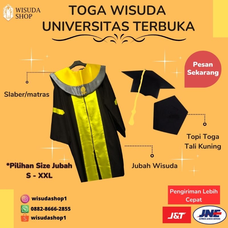 Jual Ready Oneset Toga Wisuda UT (jubah , toga + slaber/matras wisuda ...