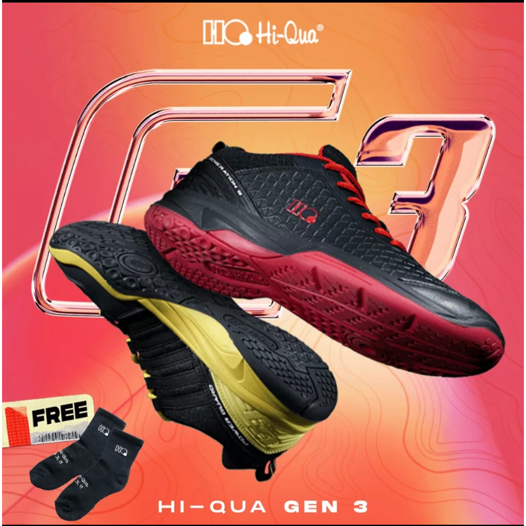 Jual Sepatu Badminton HIQUA HQ GEN 3 / HI-QUA GEN 3 TERBARU ORIGINAL ...