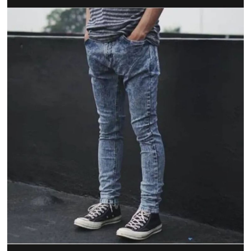 Jual Viral celana putih panjang pria super skinny//celana gaul//celana ...