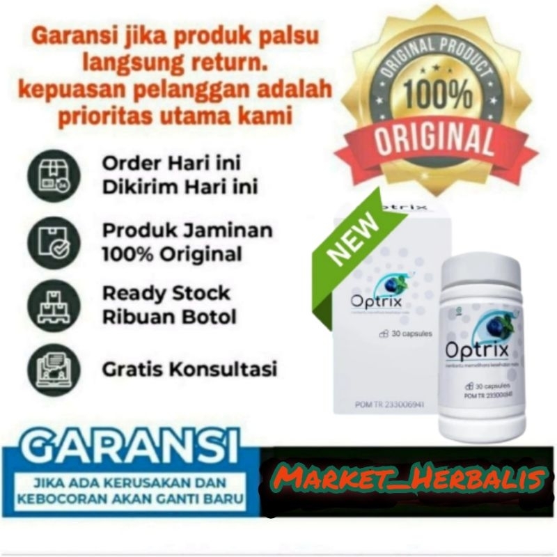 Jual Obat Mata OPTRIX Asli Herbal Original Ampuh 30 Kapsul | Shopee ...