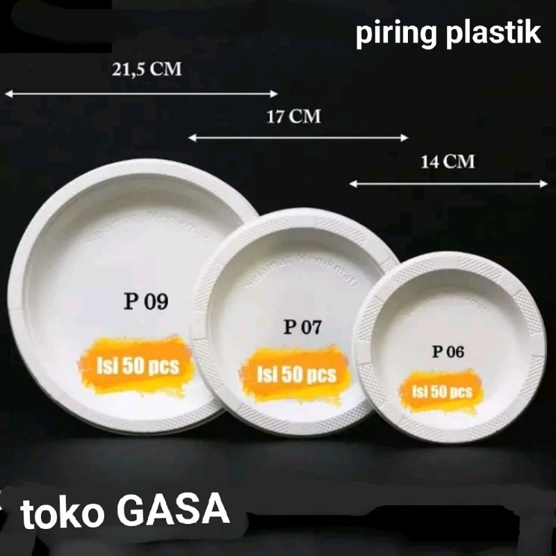Jual PIRING PLASTIK UKURAN 9 - 7 - 6 per 50 pcs PUTIH SUSU / PIRING ...