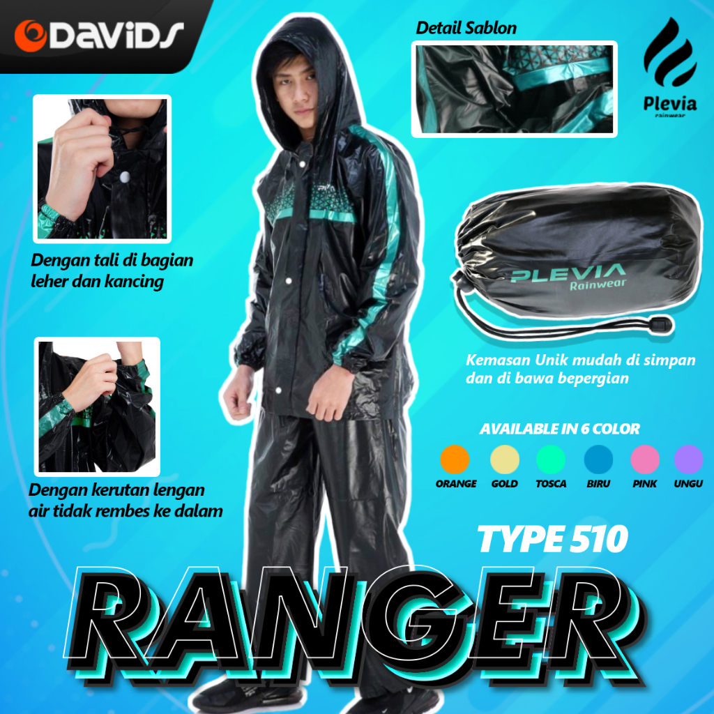 Jual Jas Hujan Setelan Jaz Ujan Dewasa Raincoat Mantel Plevia Ranger ...