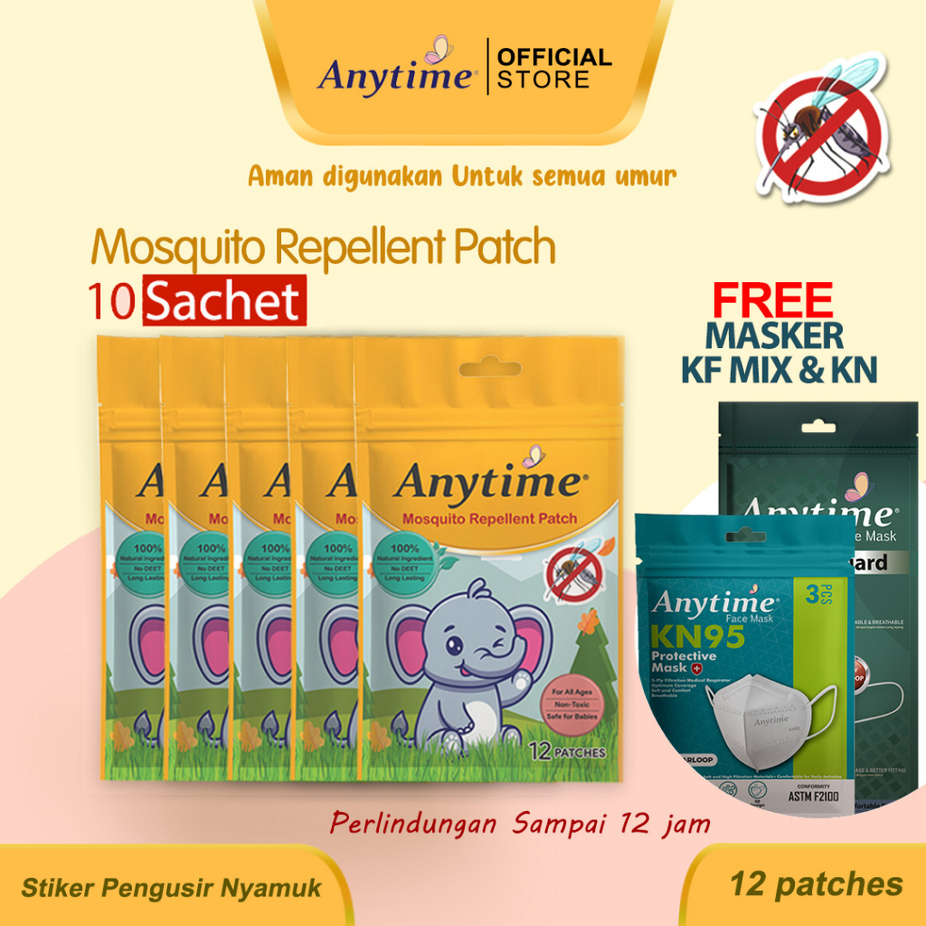 Jual Anytime Stiker Anti Nyamuk Untuk Bayi Paket 10 sachet | Shopee ...