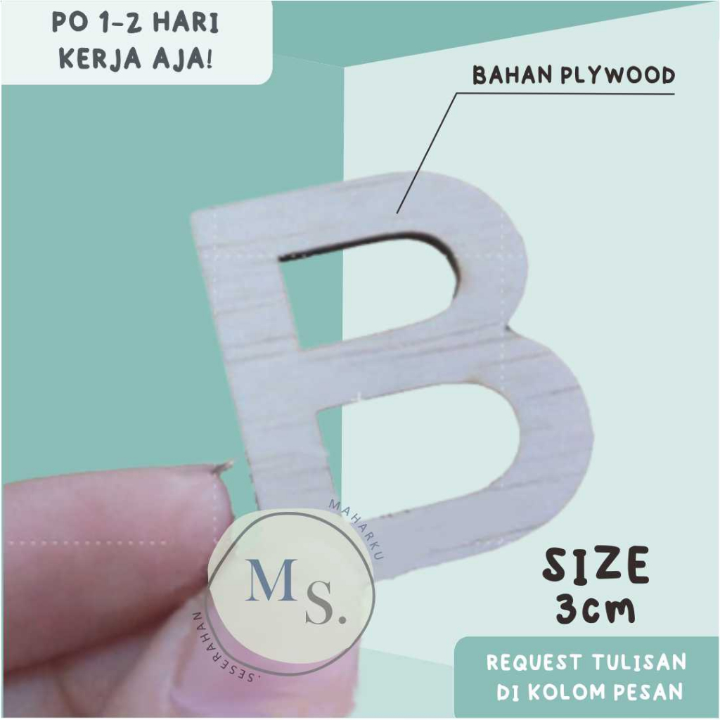 Jual KAYU 3CM HURUF ABJAD (A-Z),3CM INITIAL NAMA KAYU ABJAD HURUF ...