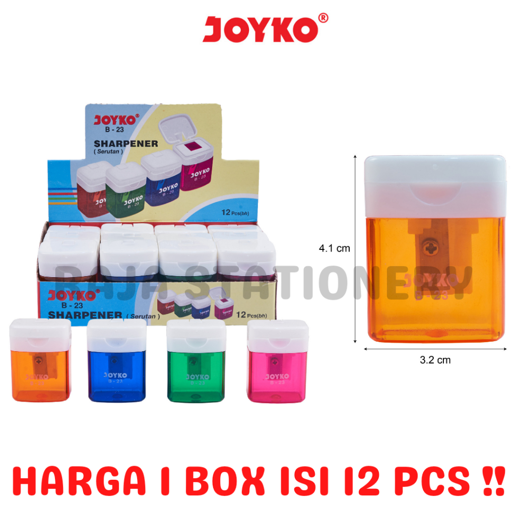 Jual JOYKO SHARPENER SERUTAN RAUTAN PENCIL PERUNCING B-23 LUSIN 1 BOX ...