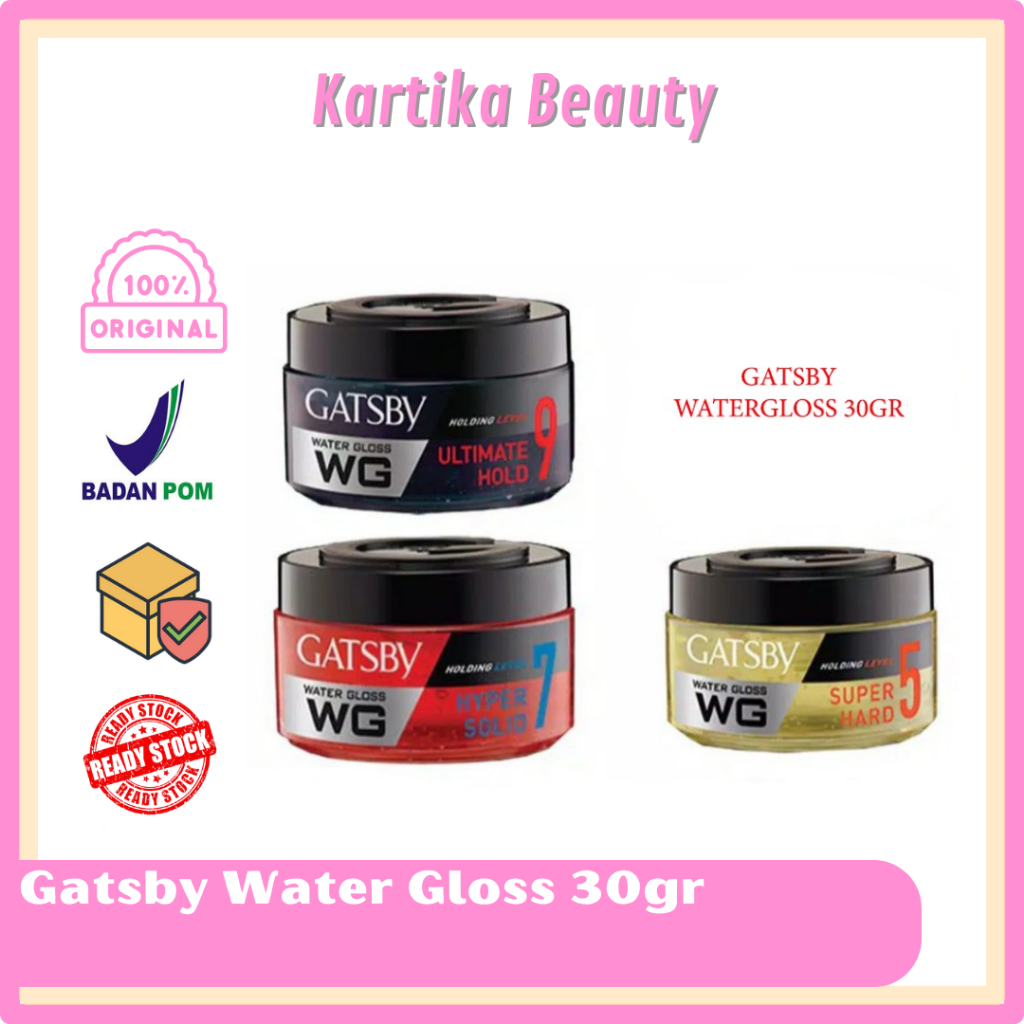 Jual GATSBY WATER GLOSS UKURAN BOTOL POT KECIL 30 GRAM TRAVEL SIZE ...