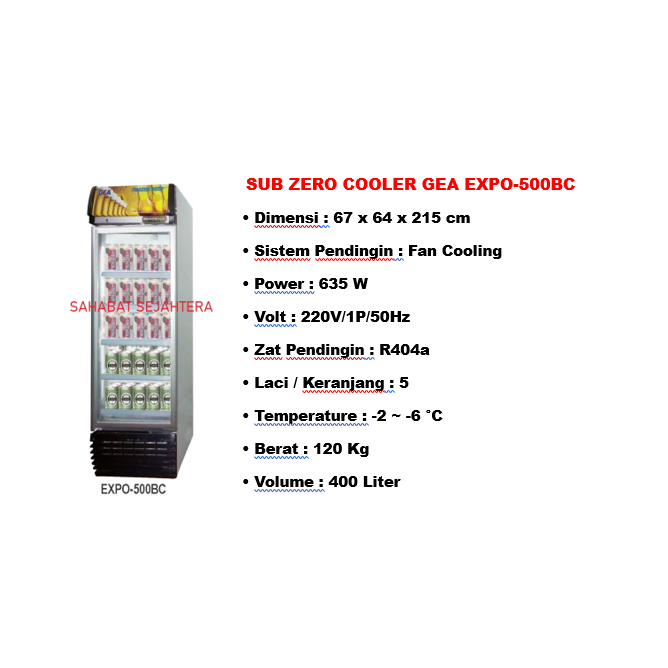 Jual GEA SUB ZERO COOLER EXPO-500BC Kulkas Beer 1 Pintu | Shopee Indonesia