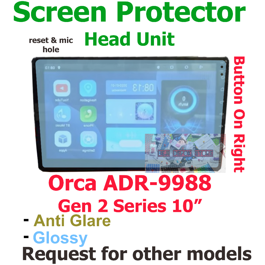 Jual ORCA 9988 Head Unit mobil 10" inch Screen Protector Guard Right Button | Shopee Indonesia