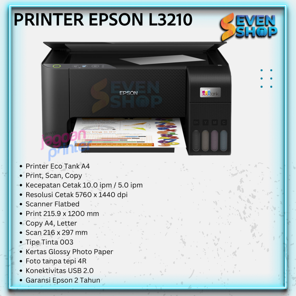 Jual Printer Epson L3210 All In One Tank Printer Original Resmi | Shopee Indonesia