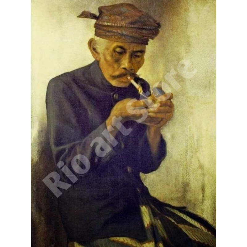 Jual Poster kakek merokok hiasan dinding atau walldekor bahan papan ...