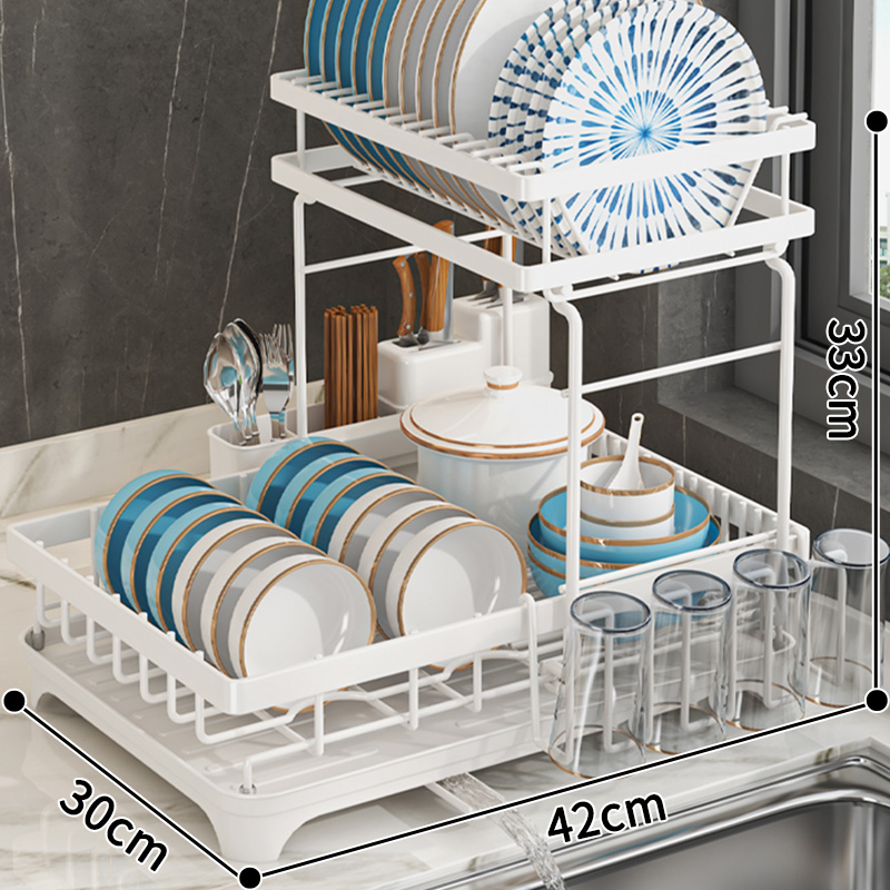 Jual Rak Piring Dapur Stainless Steel Penyimpanan Rak Pengering Piring ...