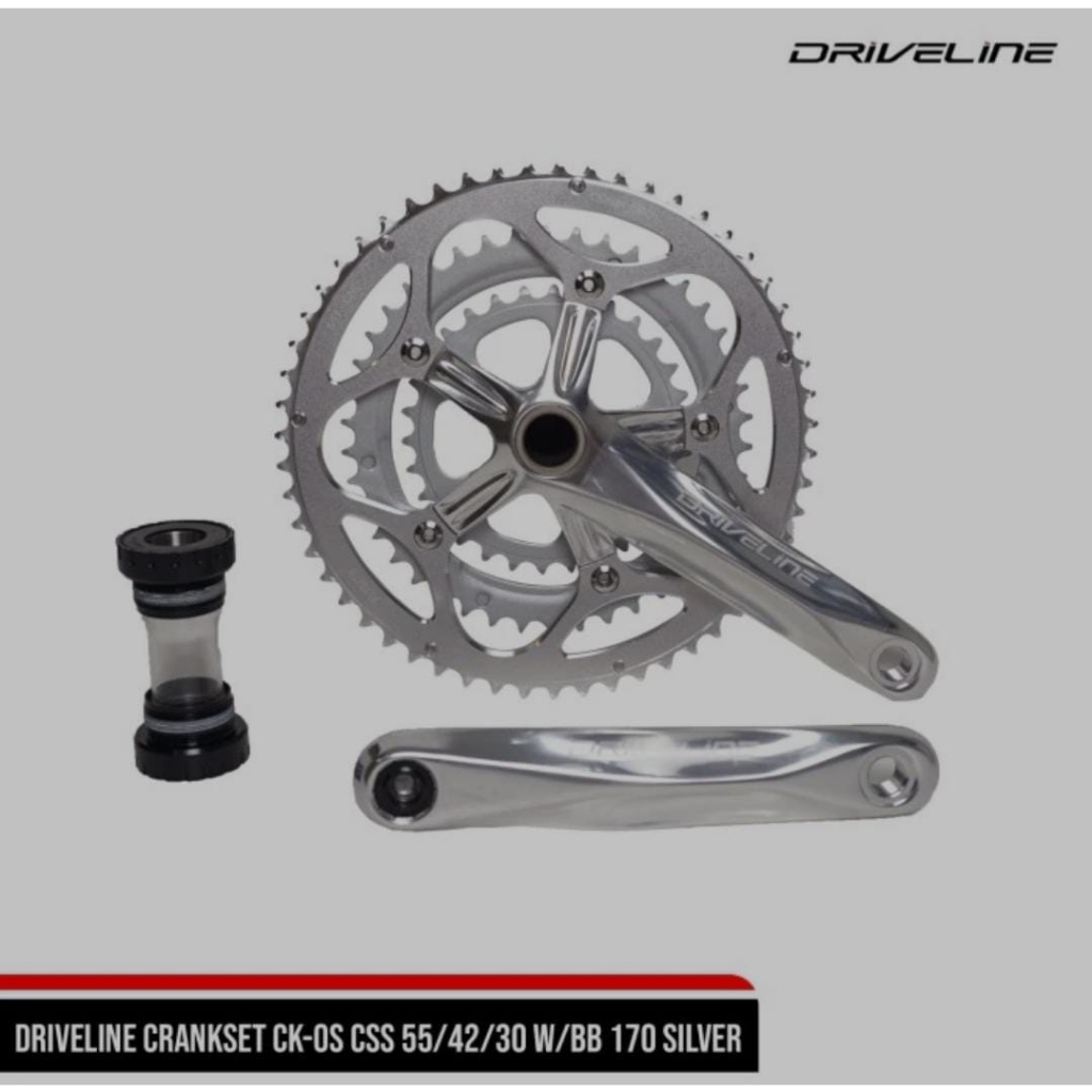Jual crankset crank sepeda DRIVELINE 3 speed 55 42 30T white bb 170mm ...