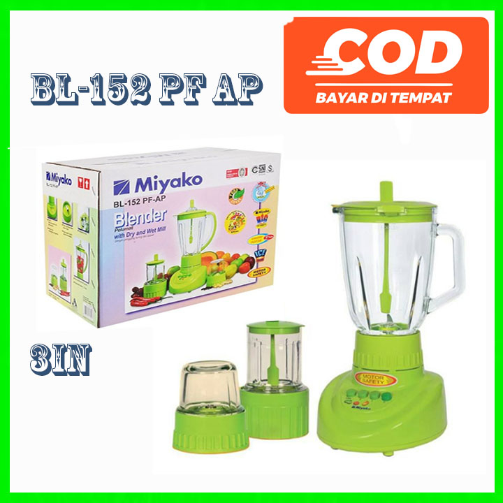 Jual Miyako Blender BL-152 PF/AP Blender Plastik BL 152 PF/AP 3in hijau ...