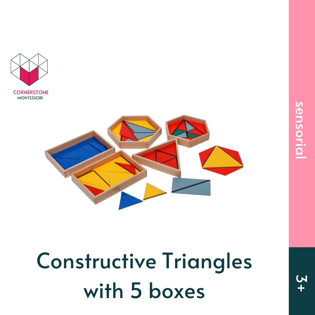 Jual Cornerstone Montessori Constructive Triangles 5 Boxes - Montessori ...