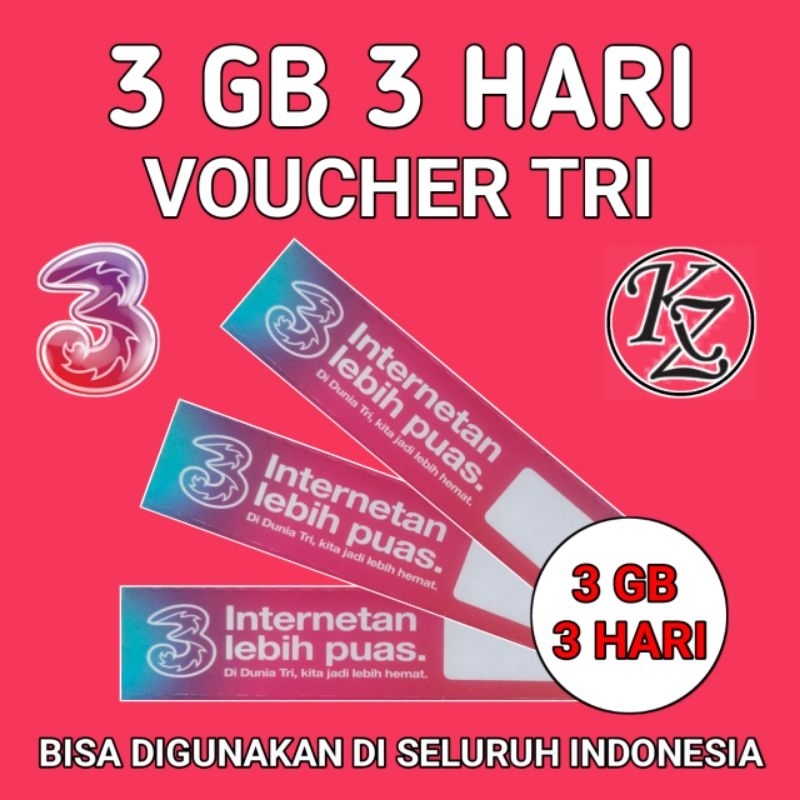 Jual Voucher Tri 3 GB 3 Hari | Shopee Indonesia
