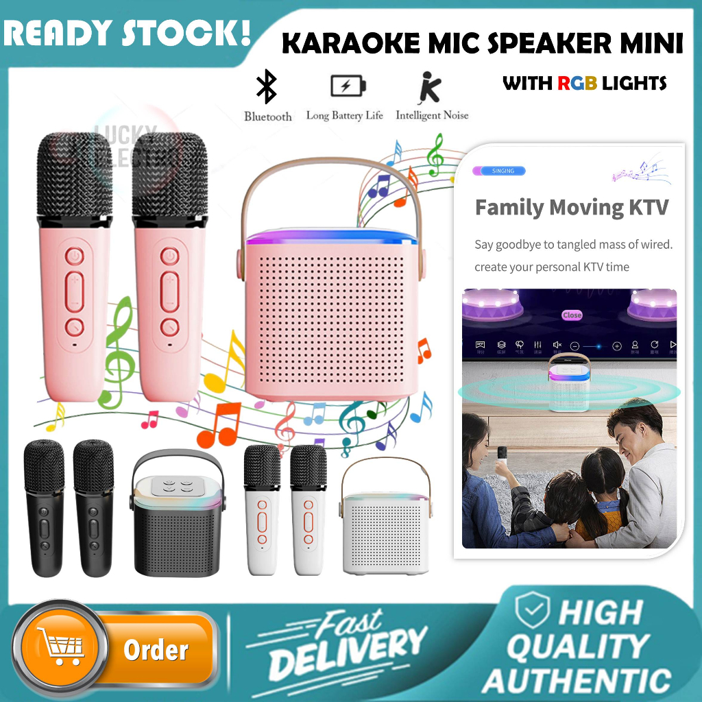 Jual SPEAKER KARAOKE BLUETOOTH MINI 2 MICROPHONE WIRELESS FULL BASS ...