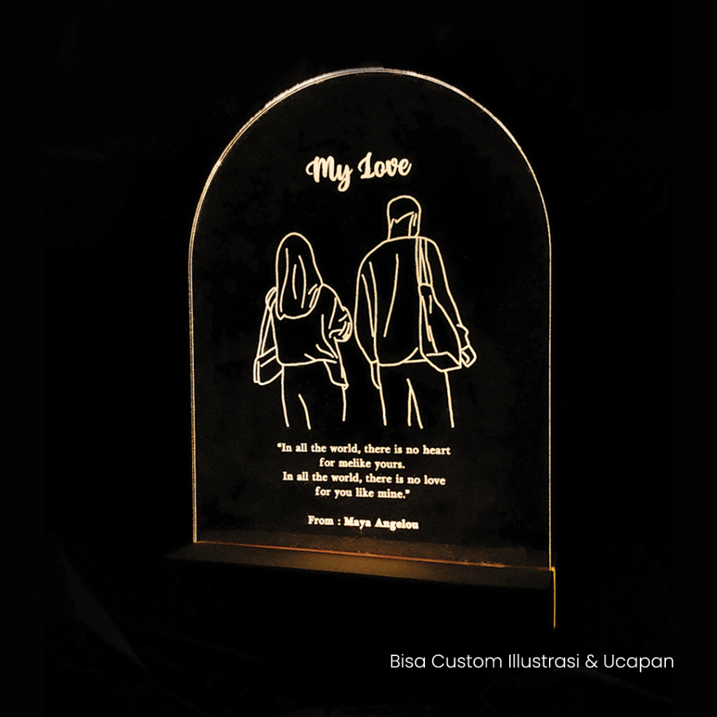 Jual Akrilik LED Custom Line Art Akrilik Lampu Tidur LED Cocok untuk ...