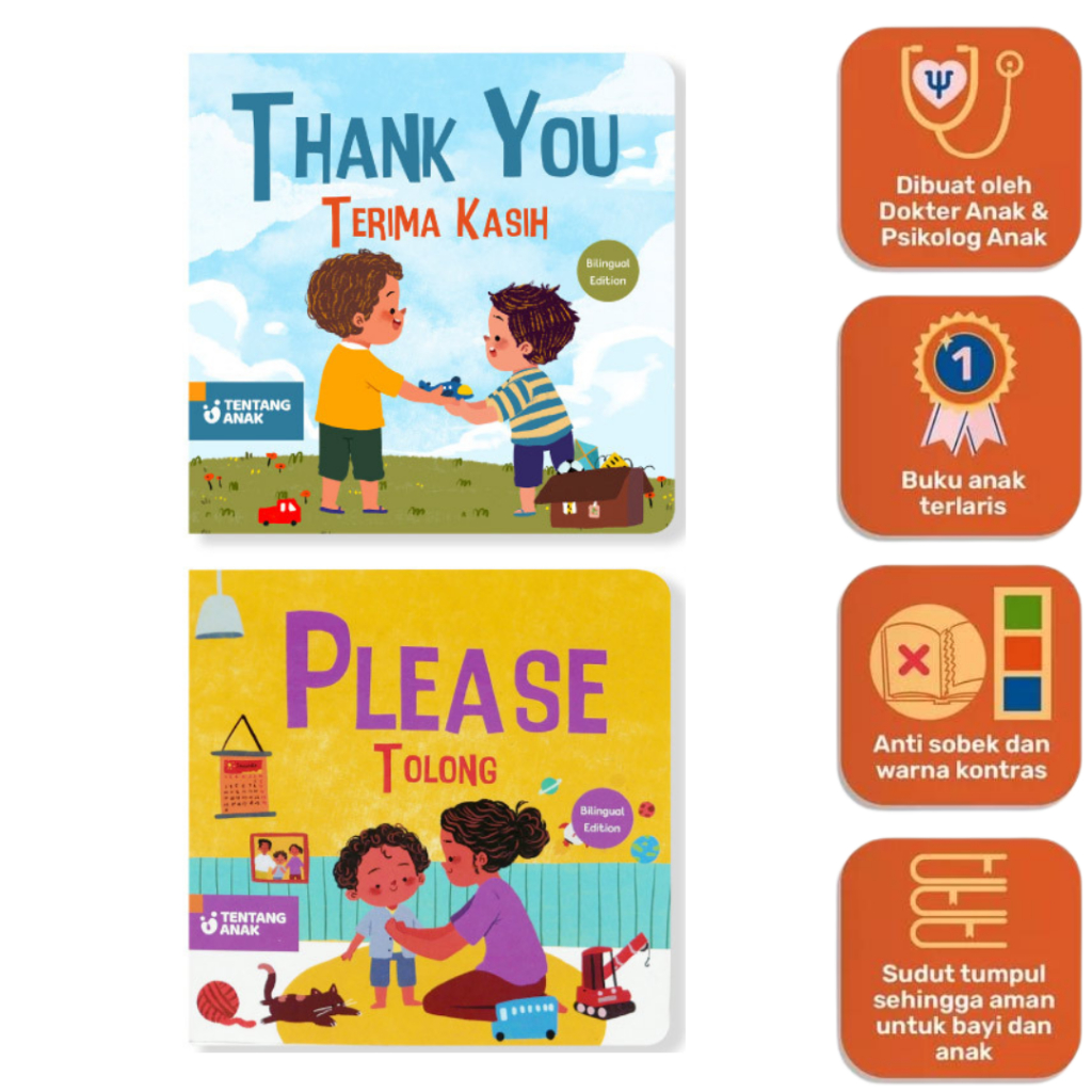 Jual Tentang Anak - Boardbook Seri Sikap Baik Bilingual | Buku Cerita ...