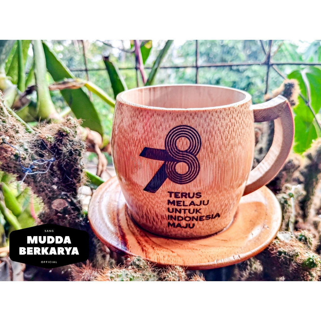 Jual FREE GRAFIR LASER+COASTER Gelas Bambu Kayu Unik Souvenir ...