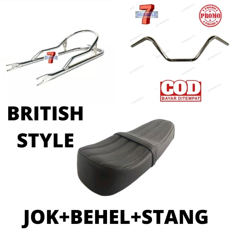 Jual Set Variasi Motor Britis Style Jok Stang Behel Motor British ...