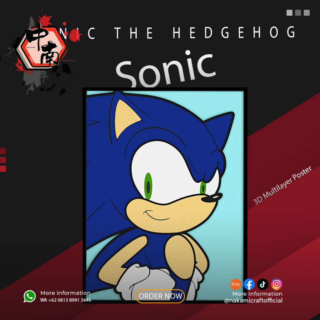 Jual Poster 3D Multilayer Sonic The Hedgehog Sonic | Shopee Indonesia