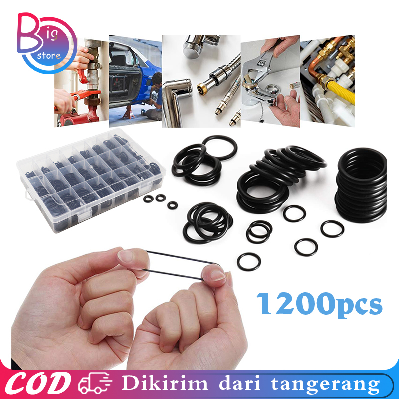 Jual 1200pcs/Kotak Karet O Ring Seal Set 24 Ukuran Nbr Seal Ring Kit Rubber O Ring Seal Karet O ...
