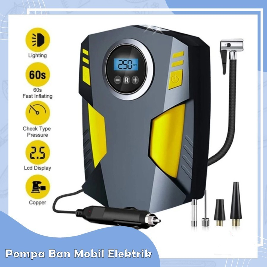Jual Pompa Ban Elektrik DIGITAL Mobil Inflator Sepeda Motor Portable ...