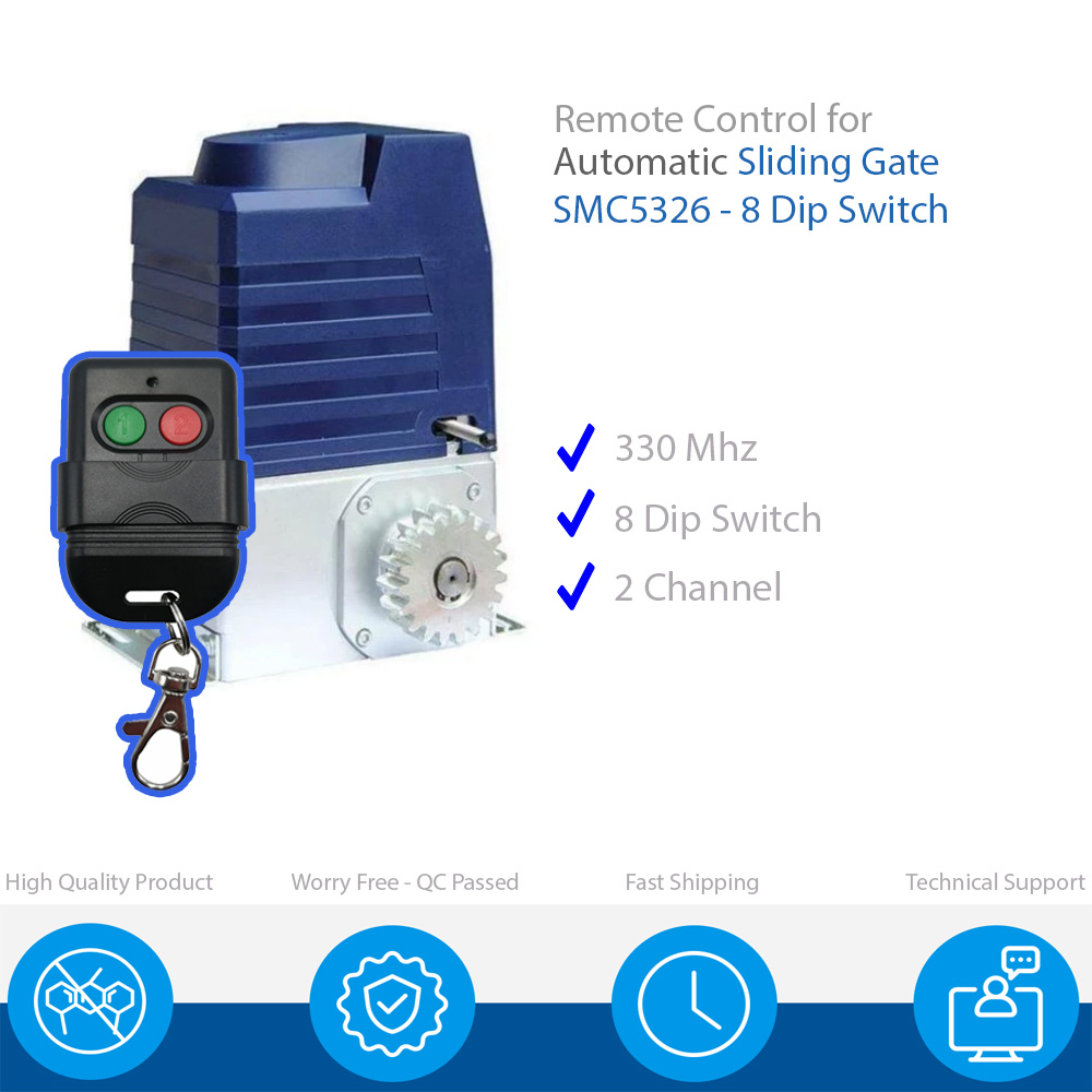 Jual Remote Sliding Gate Mesin Pagar Otomatis 330Mhz Dipswitch 2Channel ...