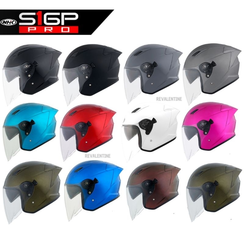 Jual NHK S1GP PRO SOLID ALL VARIANT Double Visor | Helm Half Face ...