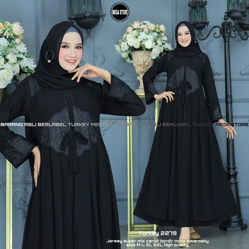 Jual Abaya Arab Turkey 2279 Pakistan Umroh Gamis Jalabiya Mesir Baju ...