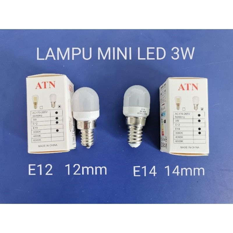 Jual Lampu Kulkas LED / Lampu Mini LED 3w E12 E14 ATN | Shopee Indonesia