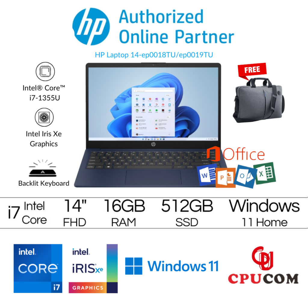 Jual Laptop HP 14-ep0018TU/ep0019TU i7-1355U 16GB 512GB SSD 14" FHD W11 ...